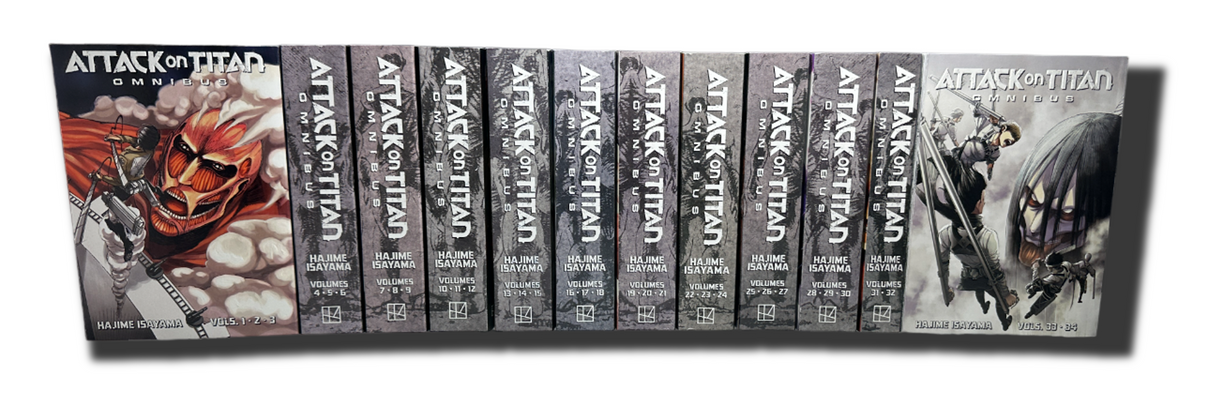 Attack On Titan Omnibus Volumes 1-12 (1-34) Complete Manga Set New Eng ...